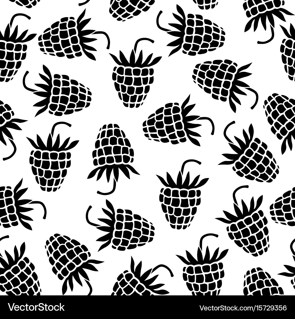 Raspberries seamless pattern Royalty Free Vector Image