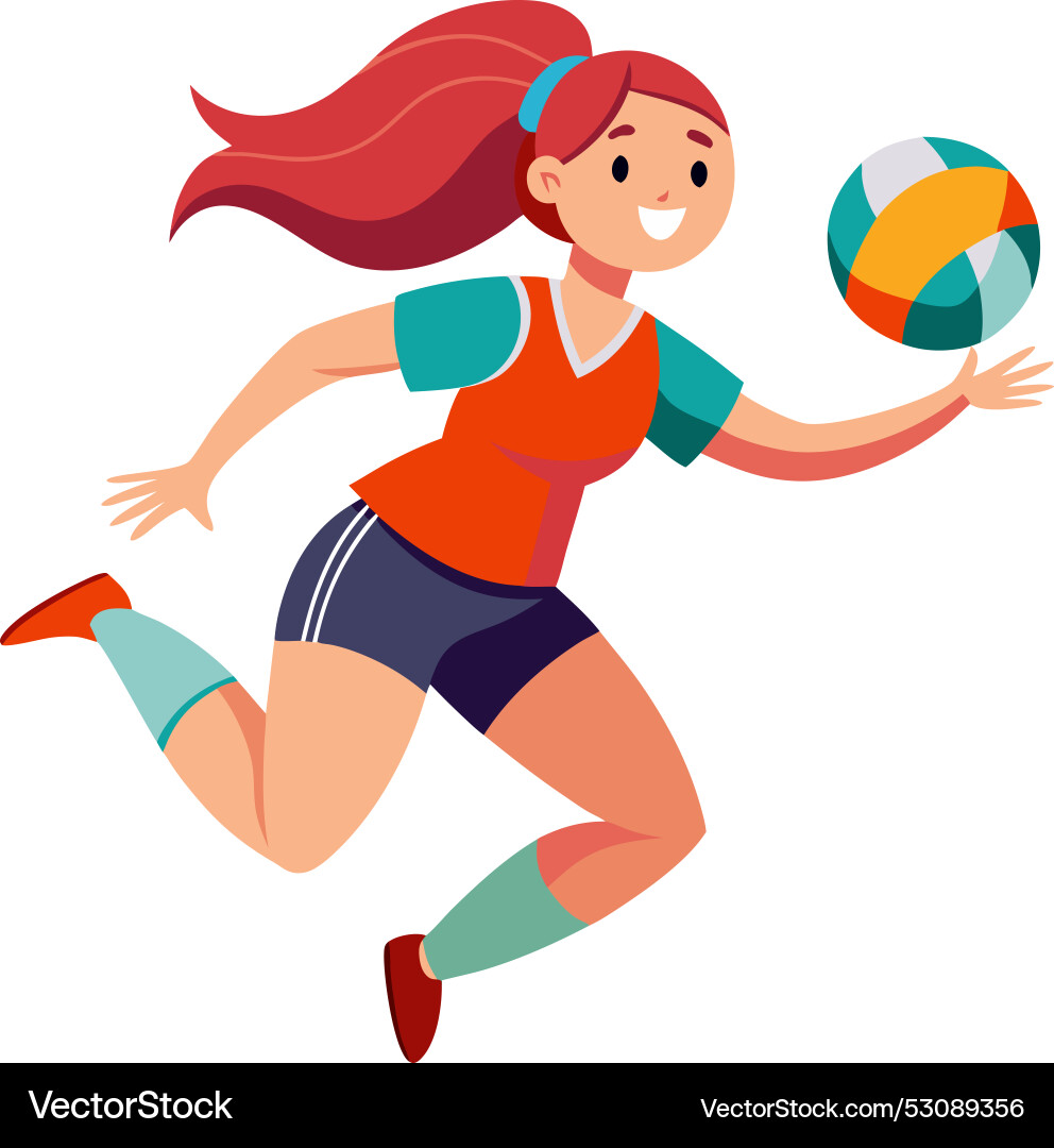 Volleyball girl art Royalty Free Vector Image - VectorStock