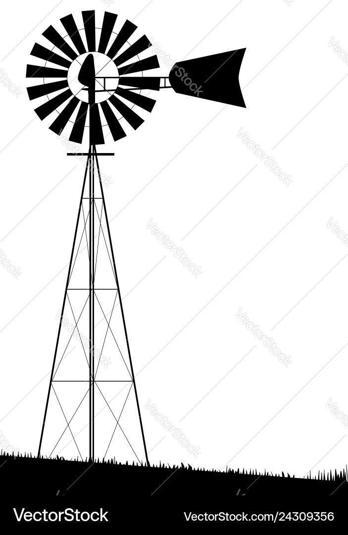 Windmill Royalty Free Vector Image - VectorStock