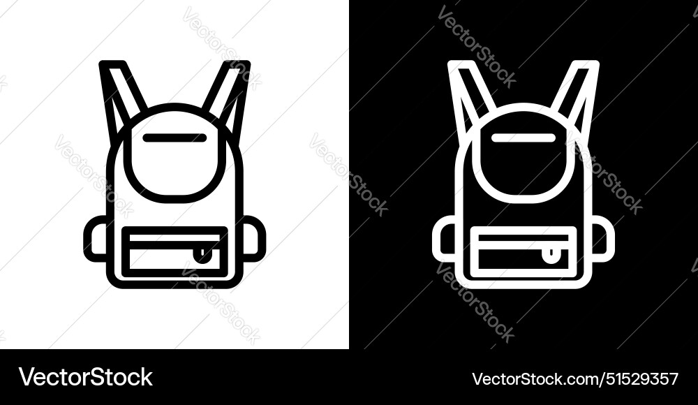 Backpack icon set school bag symbol bagpack sign Vector Image