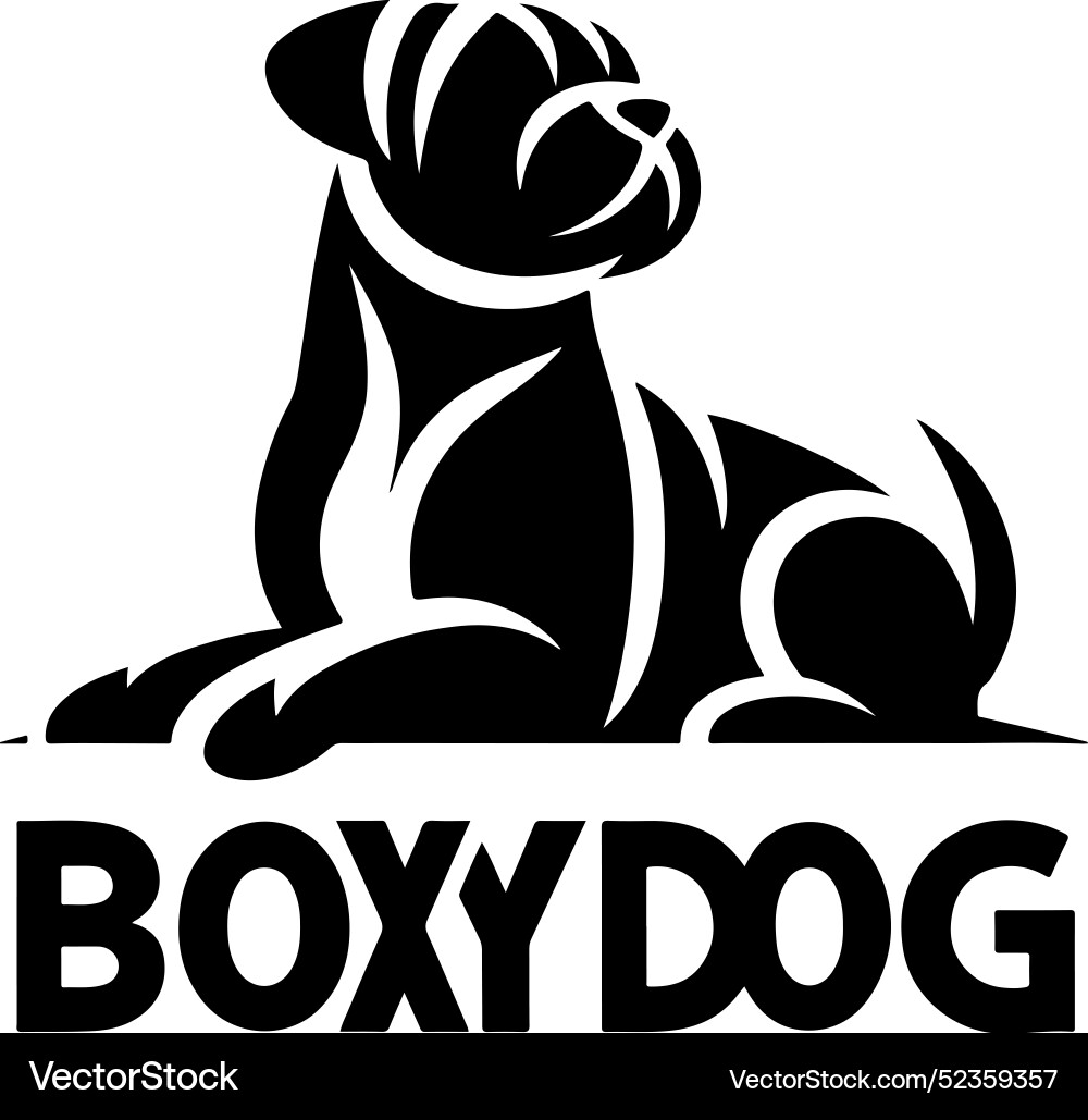Boxer dog silhouette collection on white Vector Image
