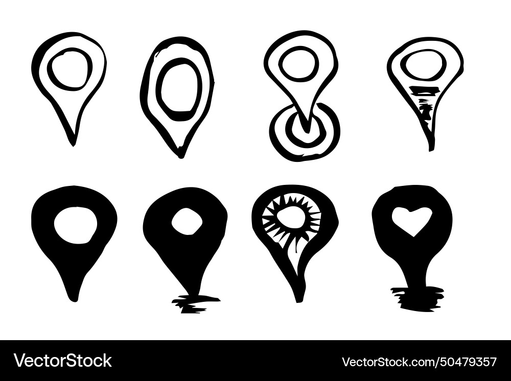 Cartographic sketches doodle hand-drawn gps Vector Image