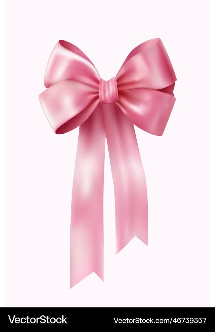 Elegant Pink Gift Bow and Ribbon Royalty Free Vector Image