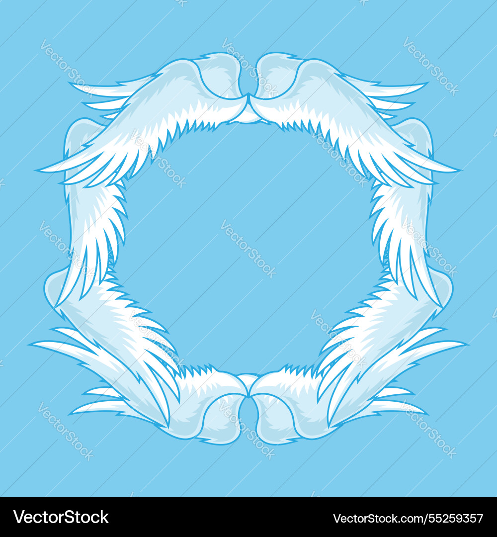 Frame of wings Royalty Free Vector Image - VectorStock