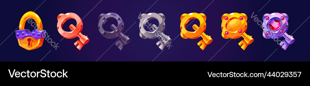 Game keys lock loot box gamer assets evolution Vector Image