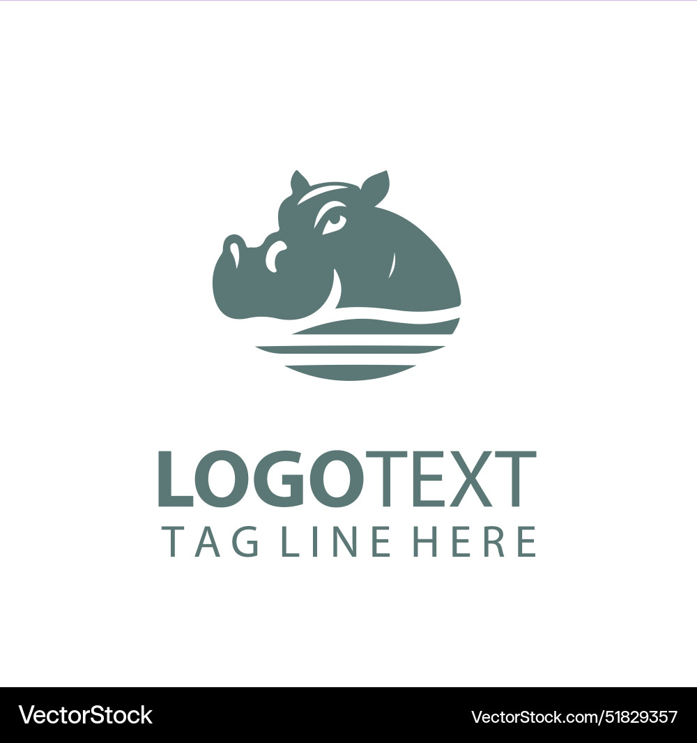 Hippo logo Royalty Free Vector Image - VectorStock