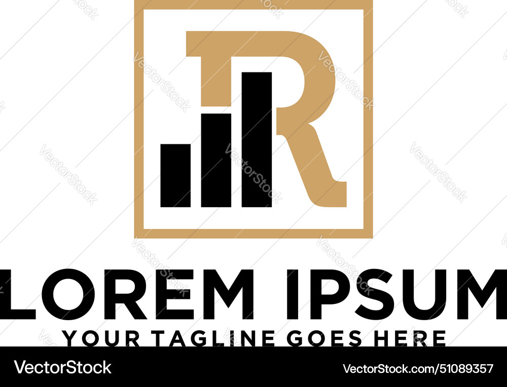 Investment management r letter logo Royalty Free Vector