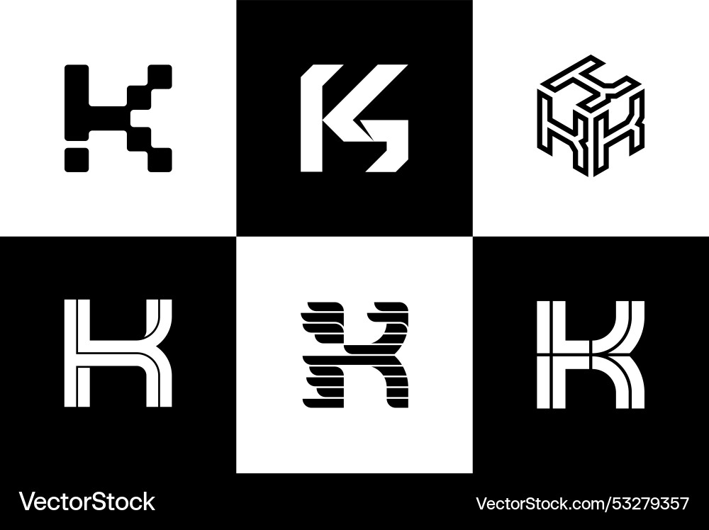 Letter k fonts and logo design Royalty Free Vector Image