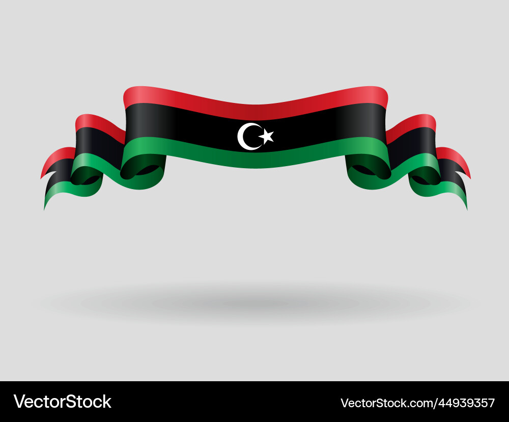 Libyan flag wavy abstract background Royalty Free Vector