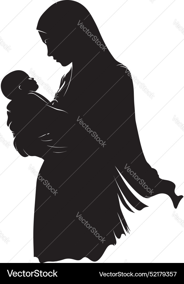 Nurturing veil traditional hijab mother Royalty Free Vector