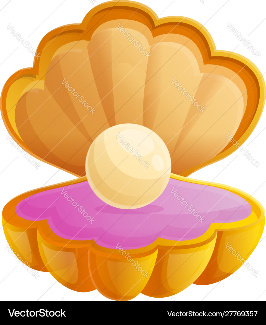 Pearl shell icon cartoon style Royalty Free Vector Image