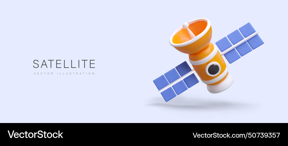 Realistic satellite in cartoon style device Vector Image
