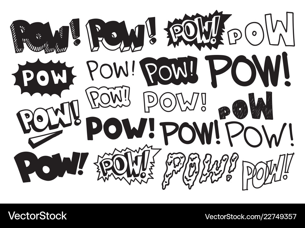 Typography slogan pow text universal short quote Vector Image