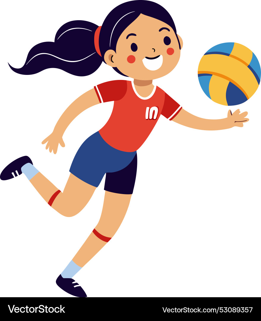 Volleyball girl white background Royalty Free Vector Image