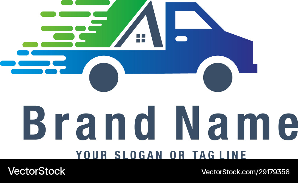 Car design logo and moving house Royalty Free Vector Image