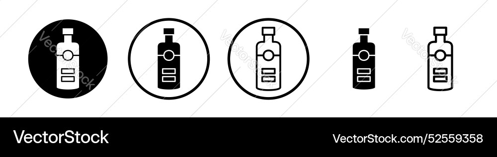 Gin icon set on white background Royalty Free Vector Image