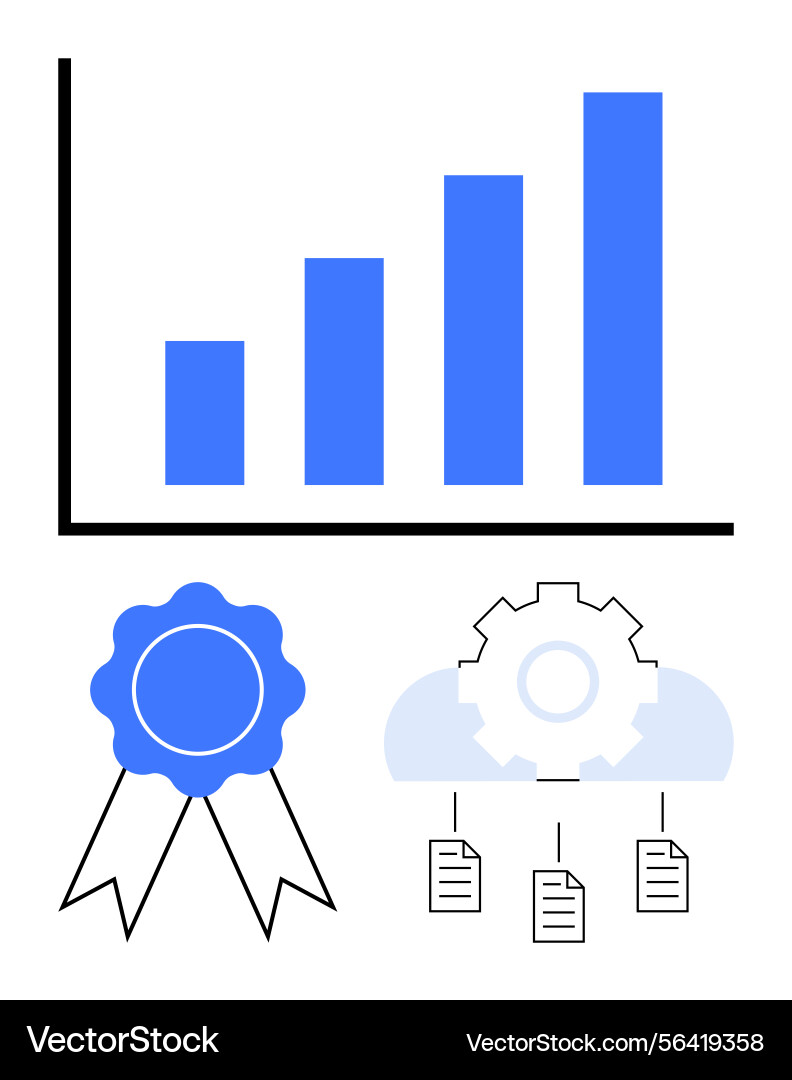 Growth chart with bar graph award ribbon – Royalty-Free Vector ...