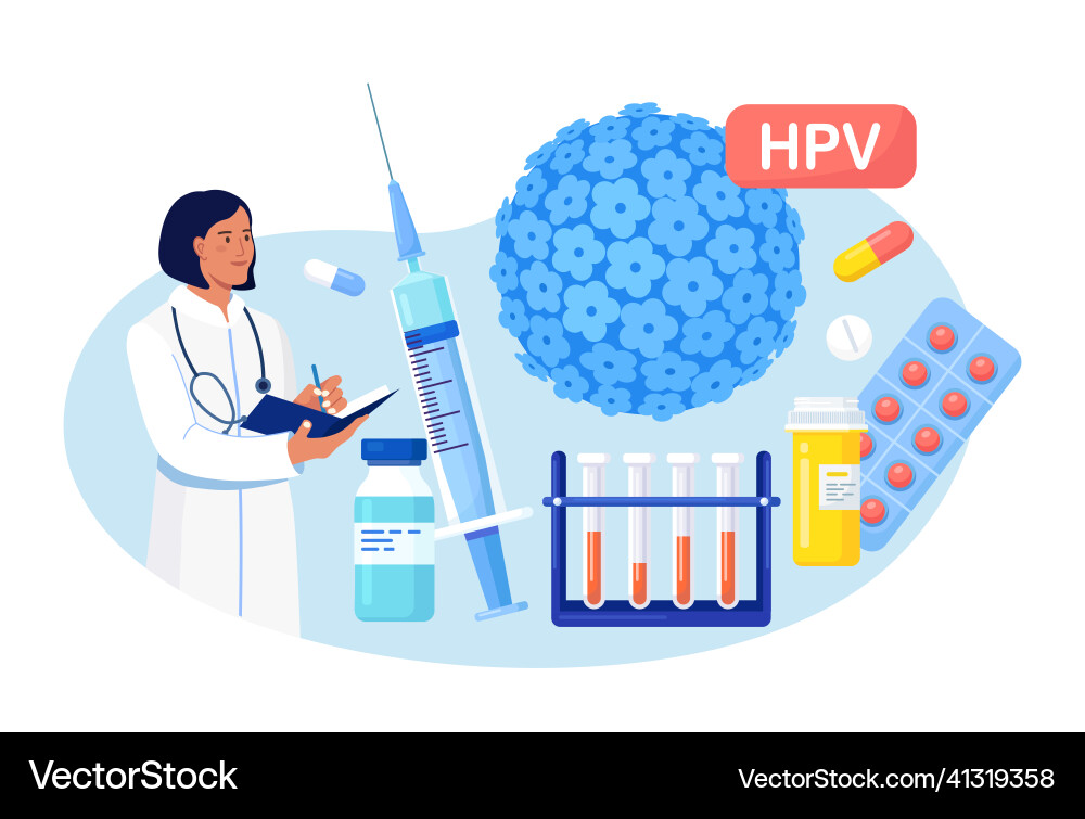 Human Papillomavirus HPV Diagnose & Behandlung Vektorbild