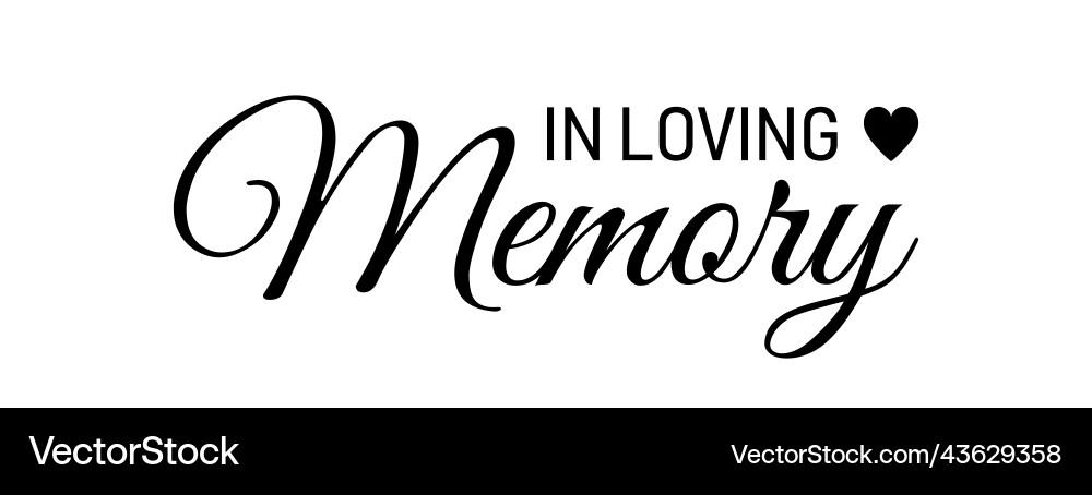 Iin liebevolle Erinnerung schwarze Tinte Schrift Vektorbild