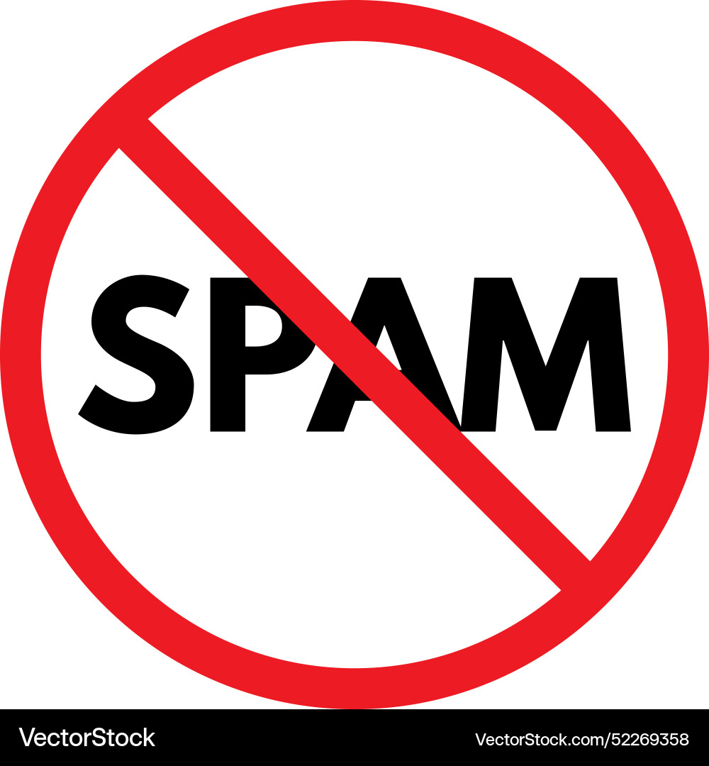 No spam sign isolated on white background Vector Image