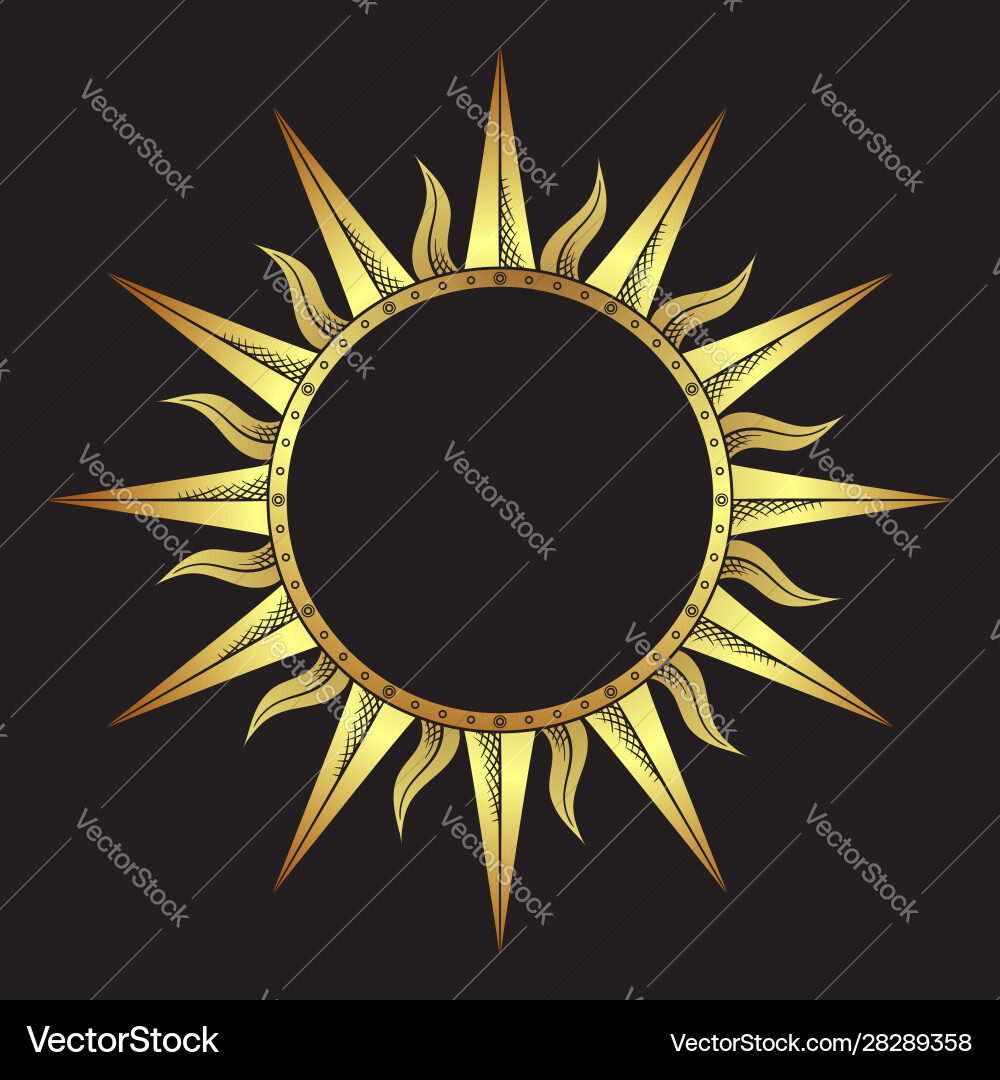 Ornate antique gold etching style frame in a shape