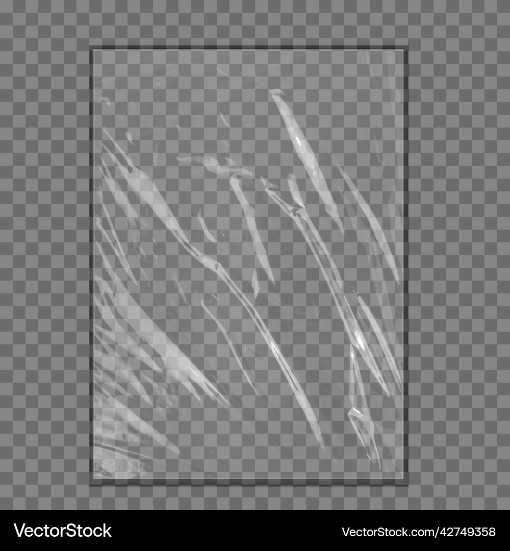 Realistic plastic wrap texture polyethylene cover Vector Image