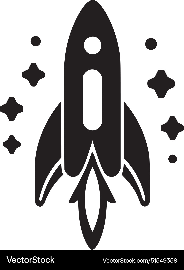 Rocket - minimalist and simple silhouette Vector Image