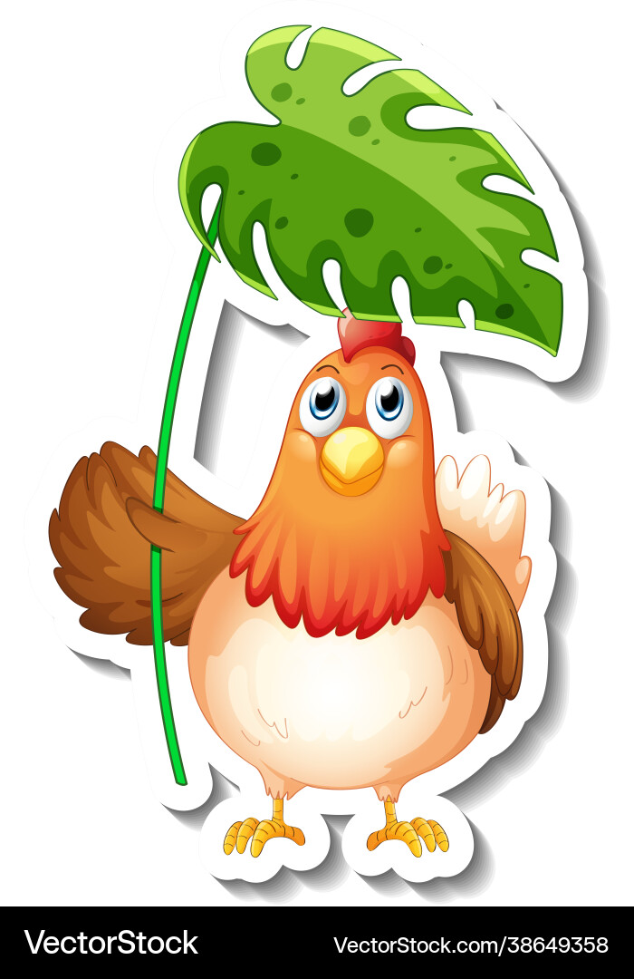 Sticker template with cartoon character Royalty Free Vector