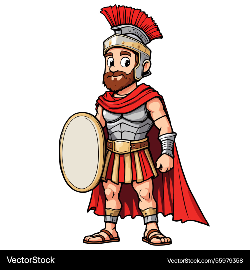 Vsai roman centurion holding shield and wearing Vector Image