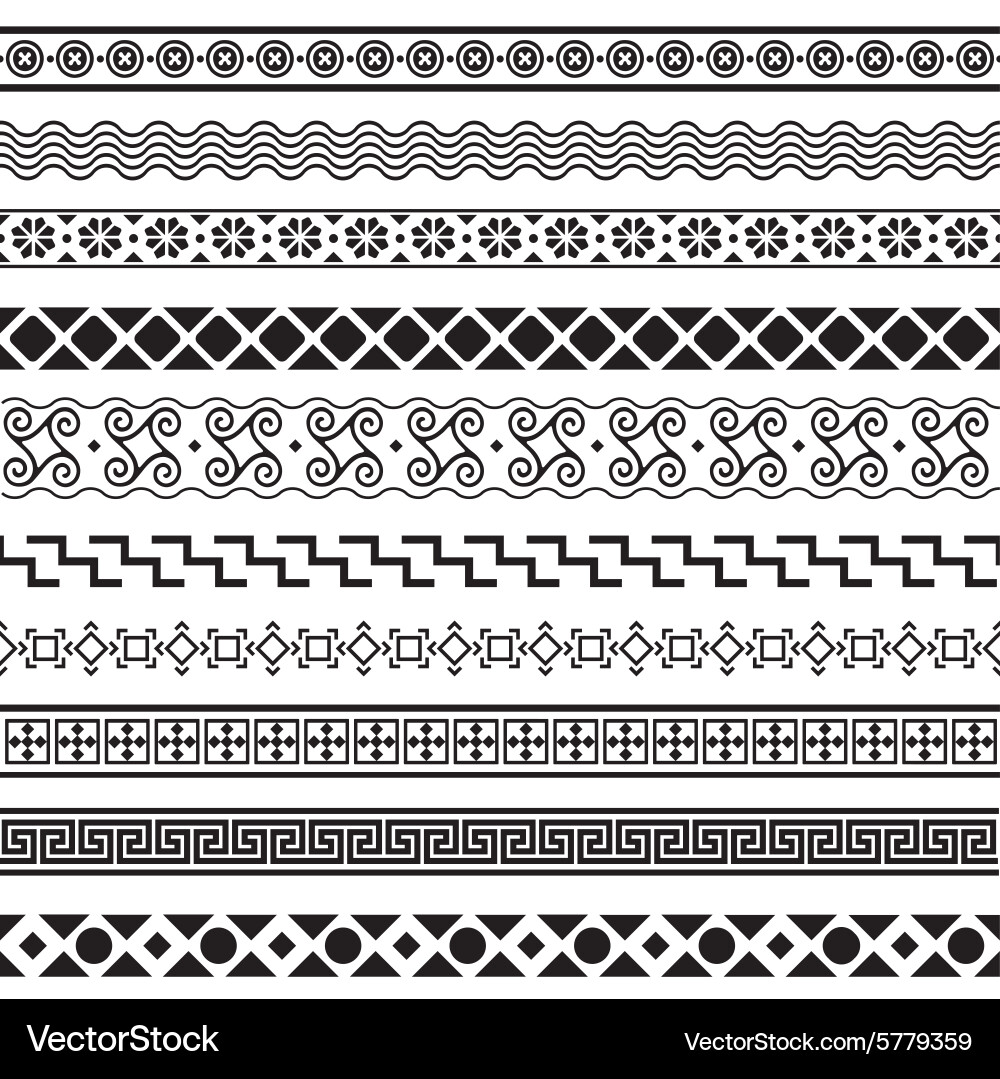 Ancient Greek Meander Border Royalty Free Vector Image