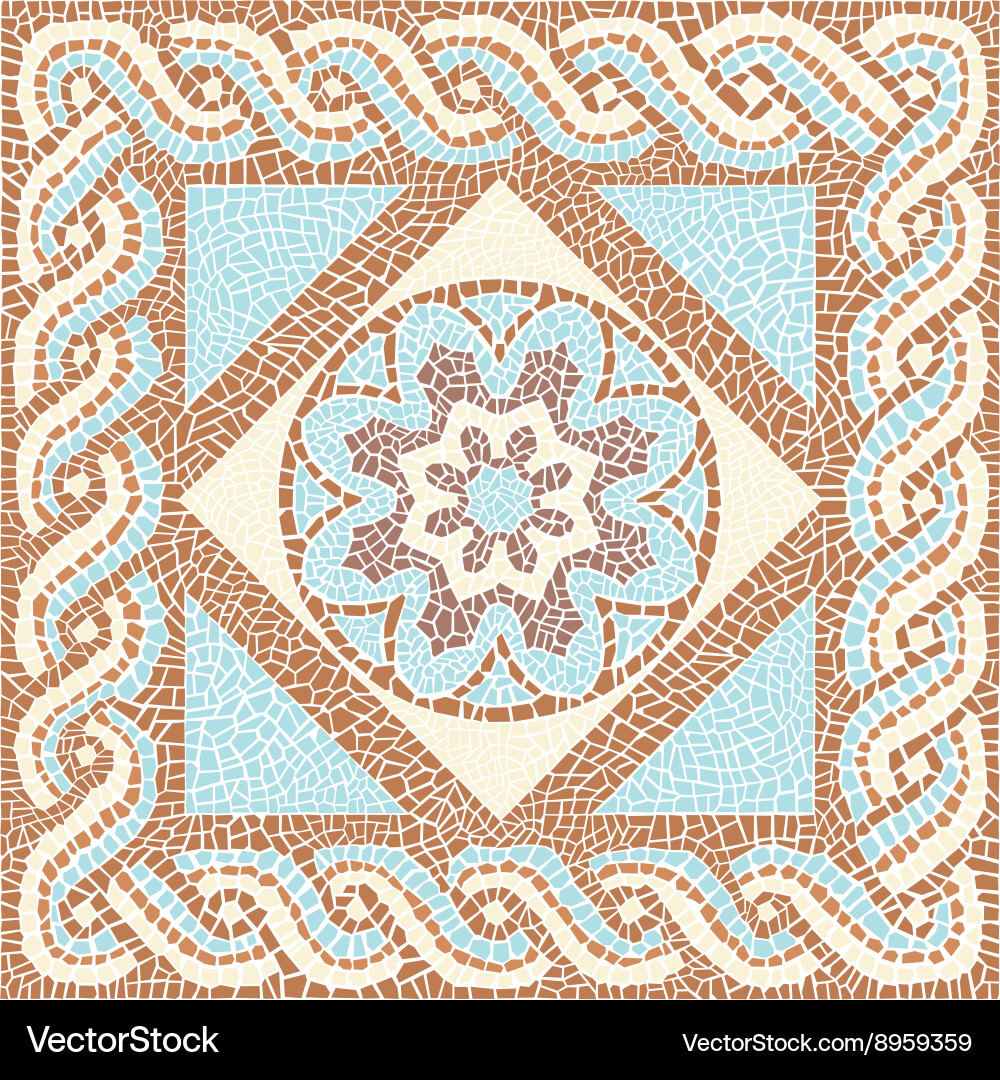 Ancient Mosaic Tile Pattern Royalty Free Vector Image