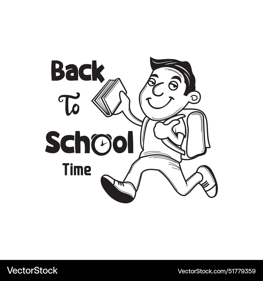 Back to school student doodle cartoon character Vector Image