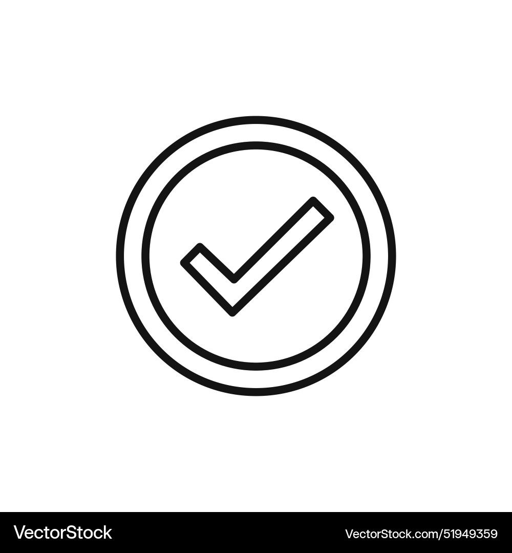 Check sign logo outline Royalty Free Vector Image