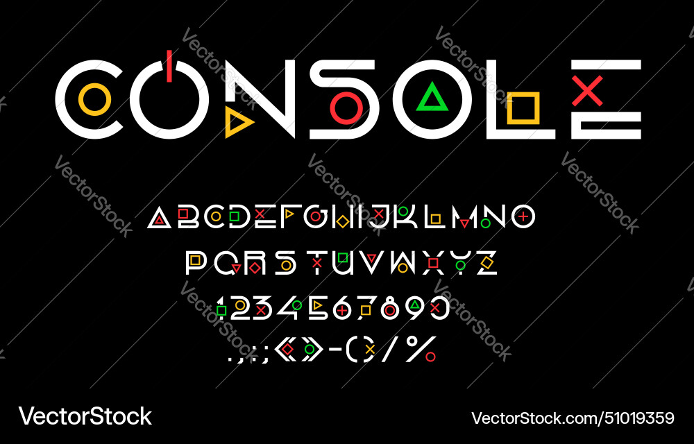 Gamer font arcade game play type or alphabet Vector Image