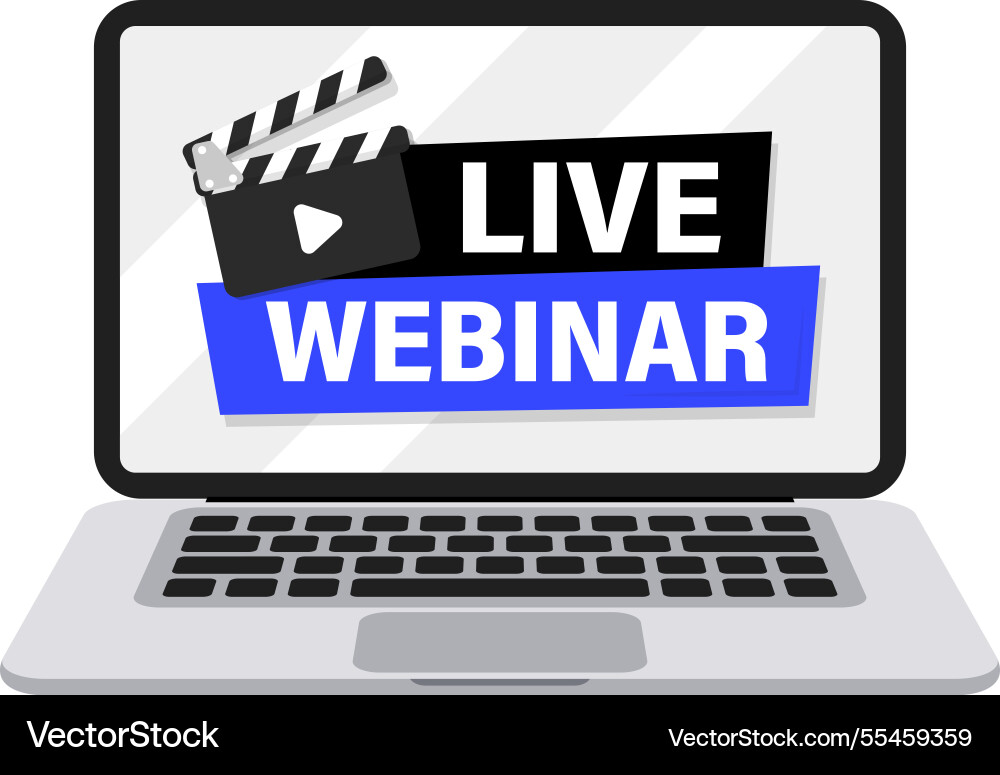 Live webinar live streaming video tutorials Vector Image