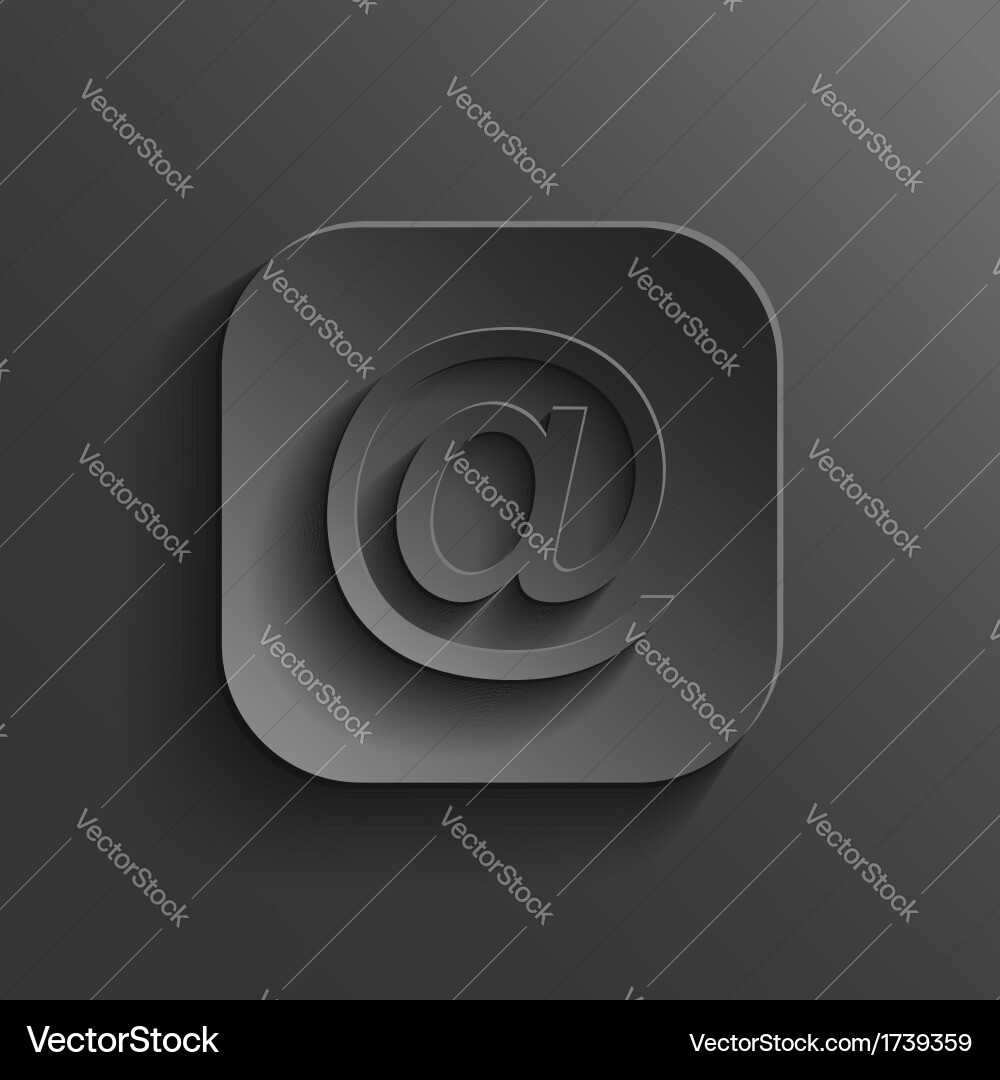 Mail icon - black app button Royalty Free Vector Image