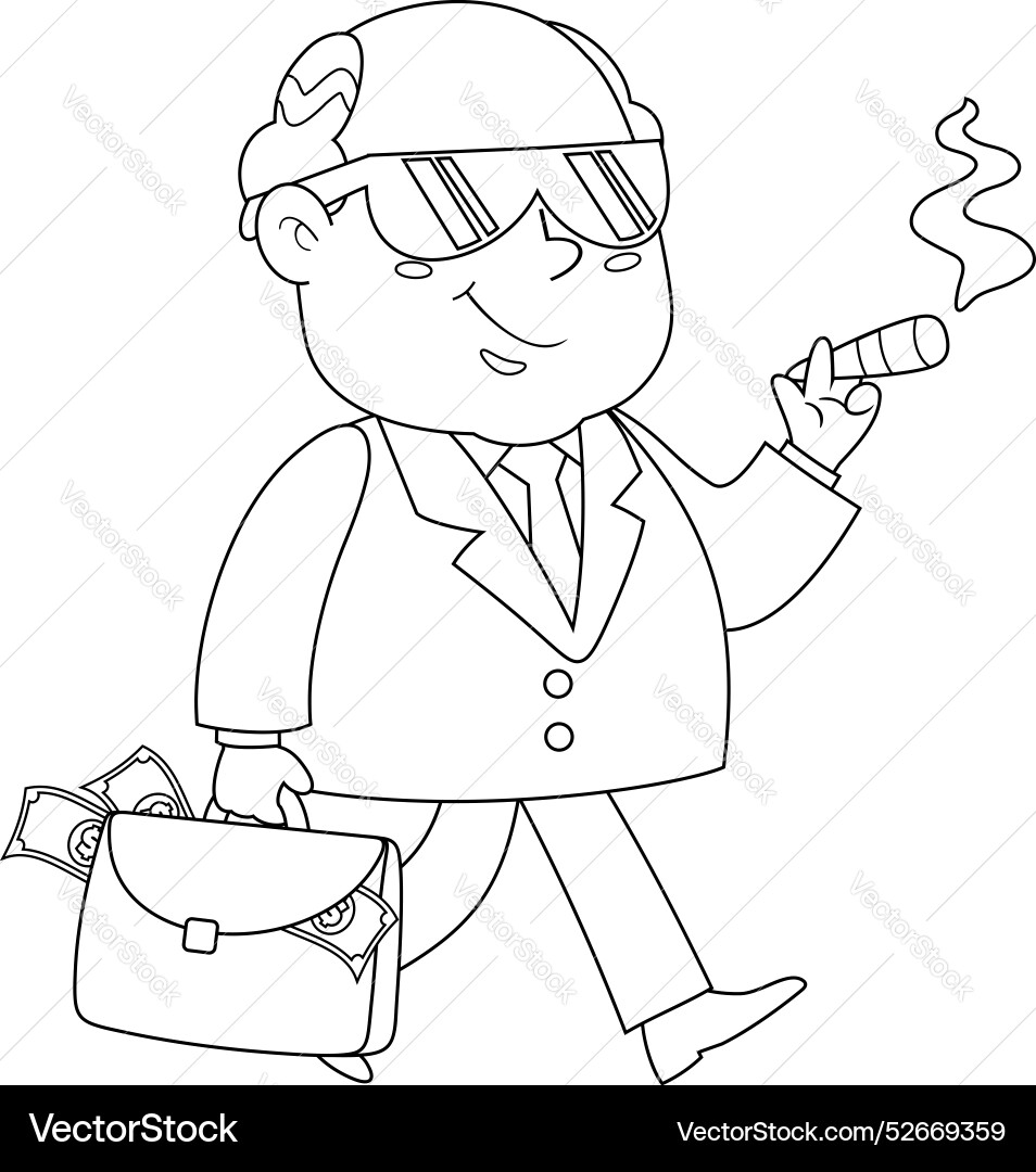 Outlined business boss man Royalty Free Vector Image