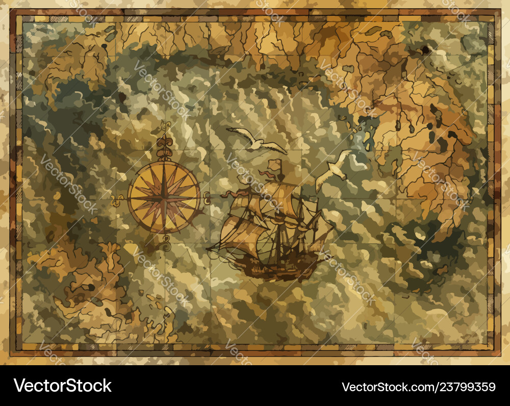 Pirate map 4 Royalty Free Vector Image - VectorStock