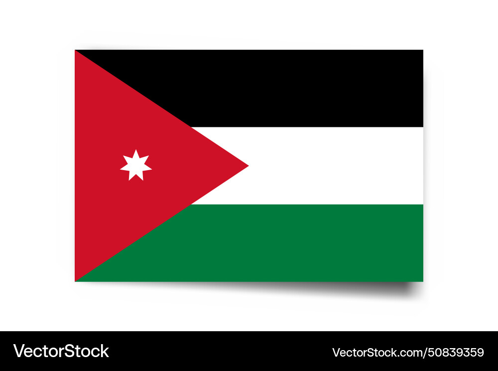 Rectangle flag of jordan Royalty Free Vector Image