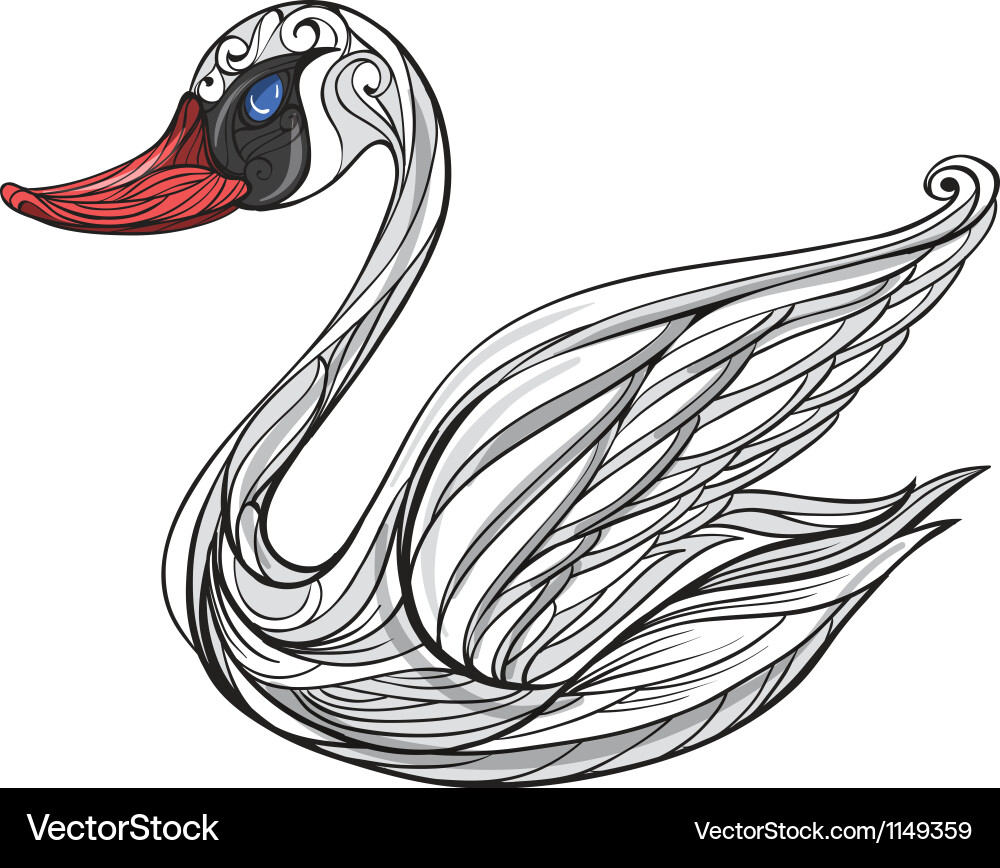 Sad swan Royalty Free Vector Image - VectorStock