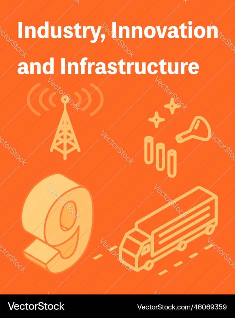 Sdgs goal 9 industry innovation infrastructure Vector Image