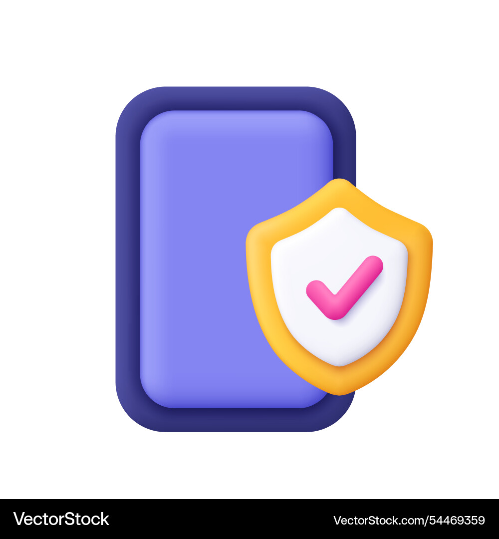 Smartphone and protection shield with check mark Vector Image