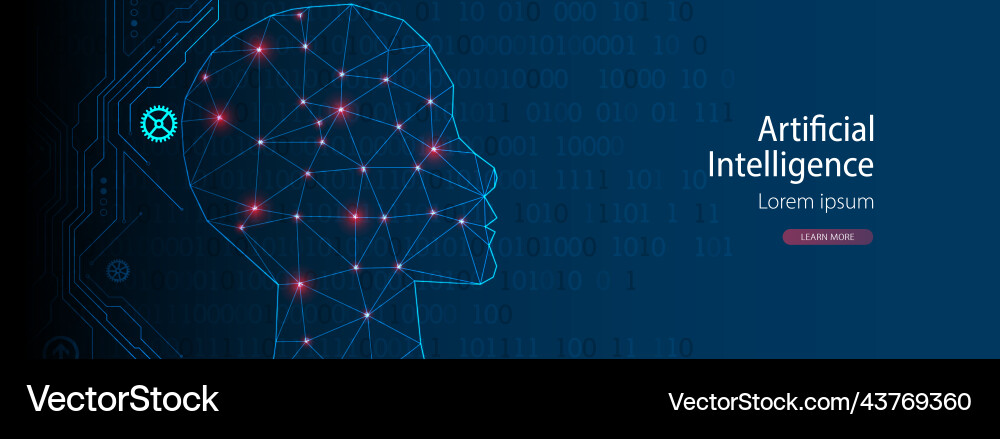 Artificial intelligence concept creative brain Vector Image