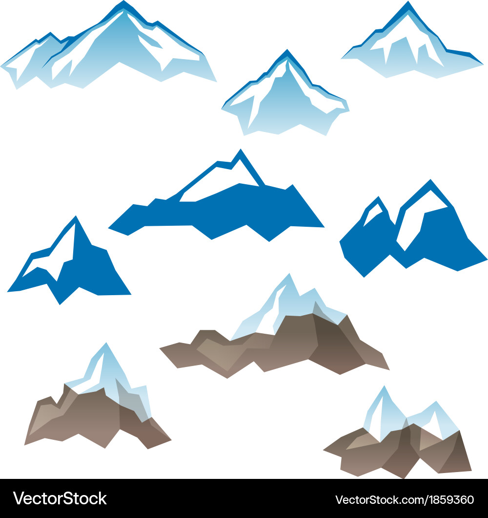 Berge Icons Lizenzfreies Vektorbild - VectorStock