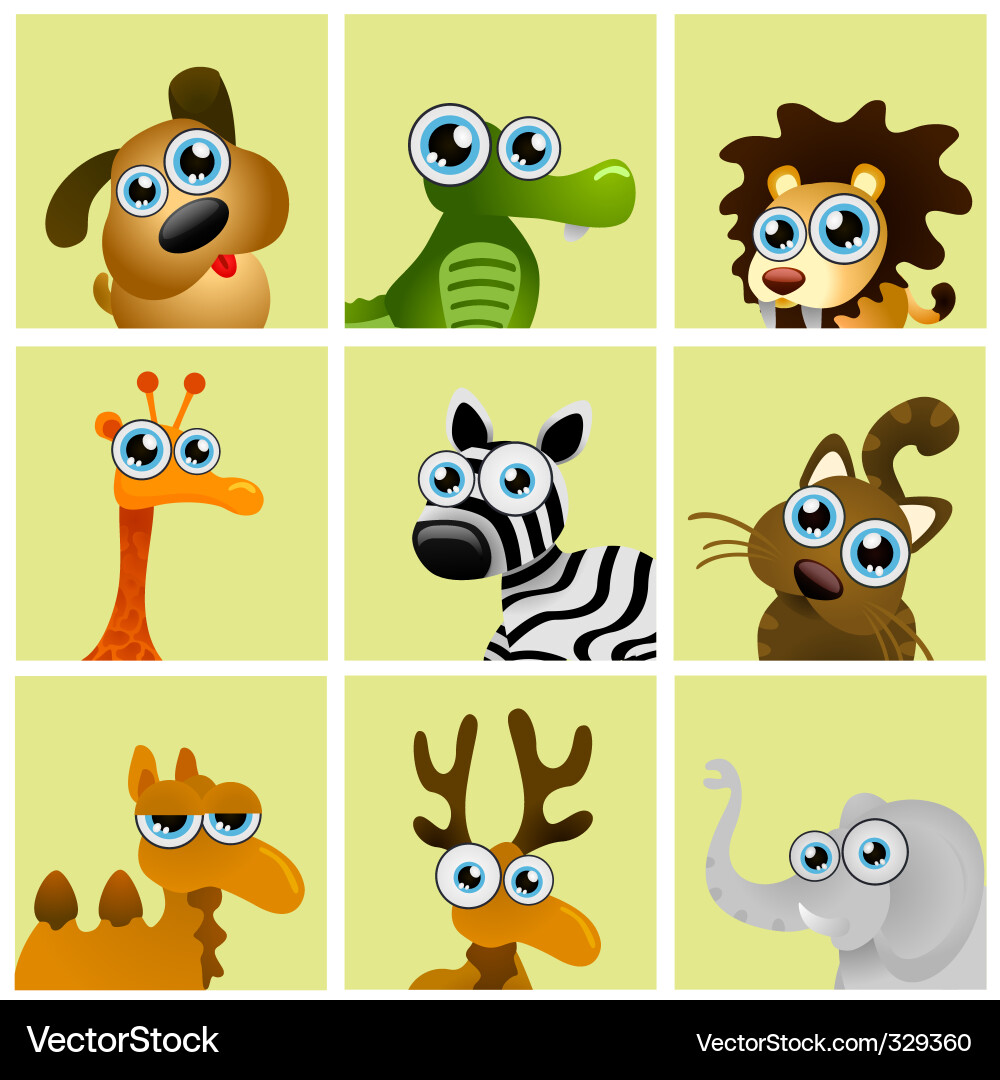 Cartoon animals Royalty Free Vector Image - VectorStock