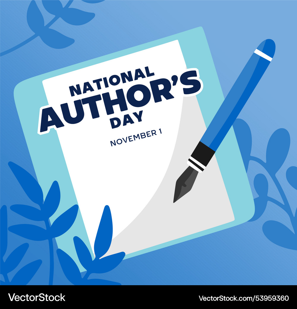 Happy national authors day to all Royalty Free Vector Image