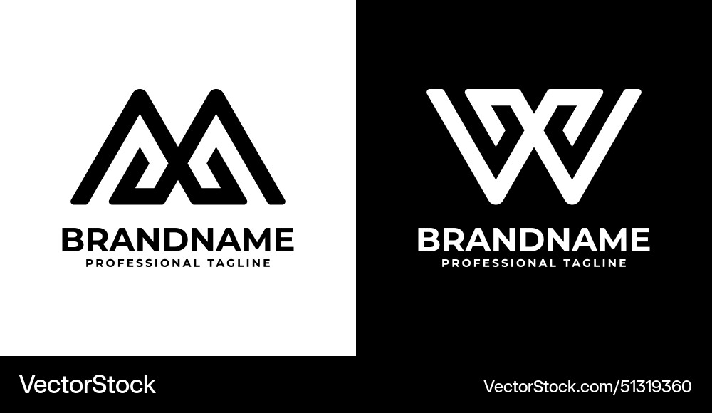 Letter mw monogram logo suitable for any business Vector Image