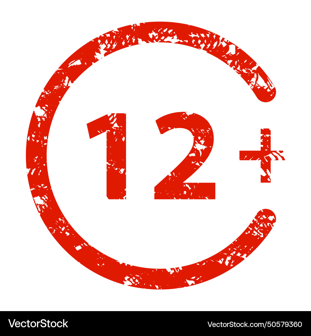 Mark rubber stamp 12 age limit Royalty Free Vector Image