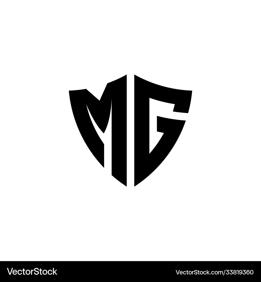 Mg monogram logo with shield shape design template