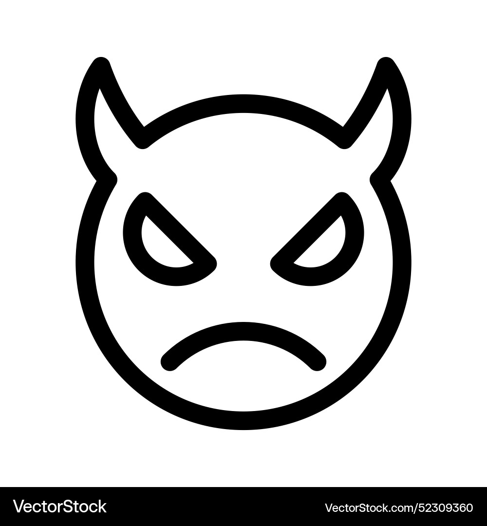 Satan evil icon linear logo mark in black Vector Image